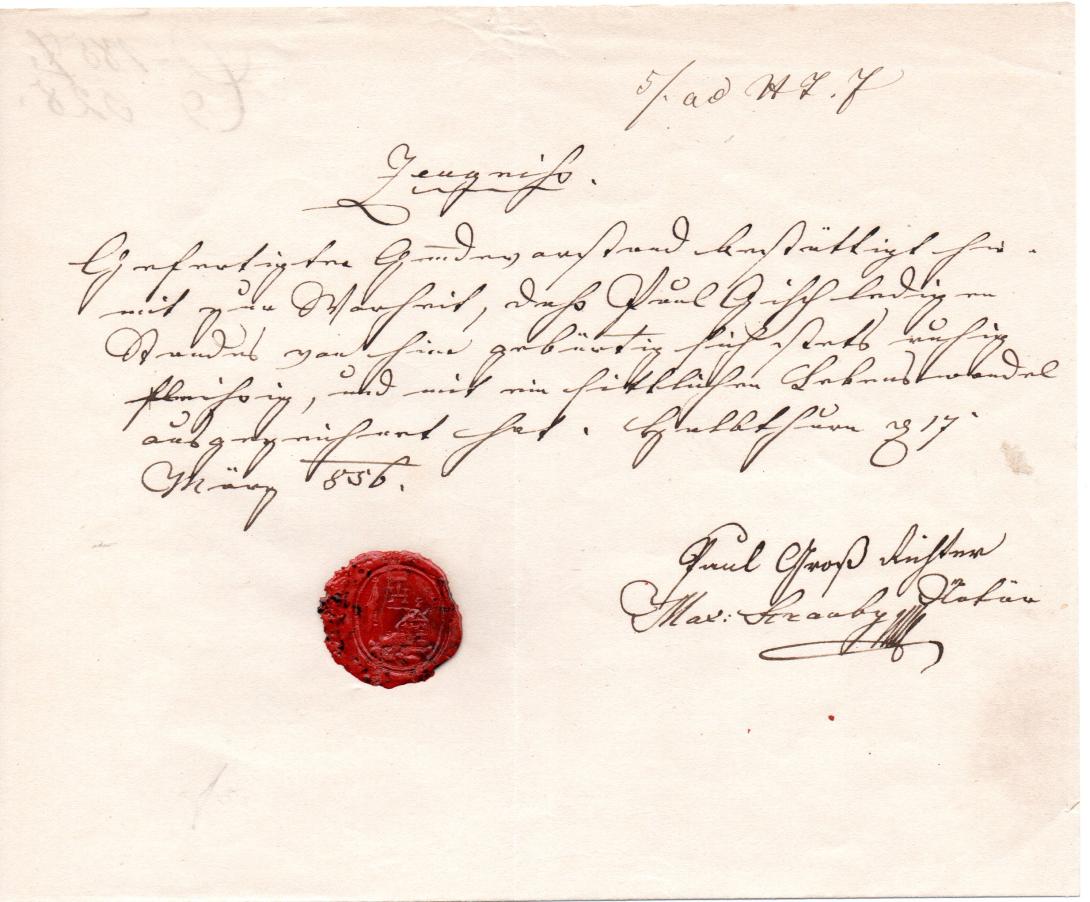 Getuigschrift 1857 | Wat staat daer?